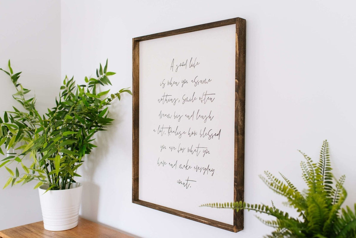 A Good Life Wood Sign - WilliamRaeDesigns