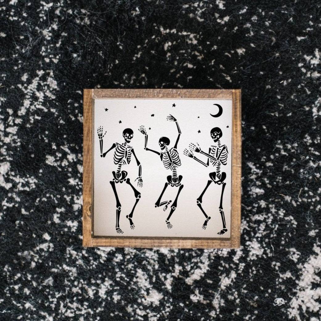 Dancing Skeletons Mini Wood Sign - WilliamRaeDesigns